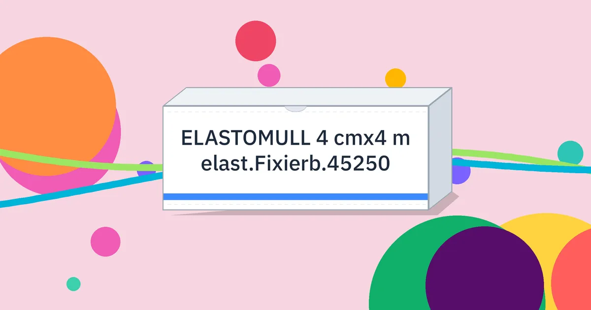 Symbolbild: Packung mit der Aufschrift ELASTOMULL 4 cmx4 m elast.Fixierb.45250 (PZN 12656579) – Verfügbarkeit und Bezug in Apotheken in Frankfurt am Main