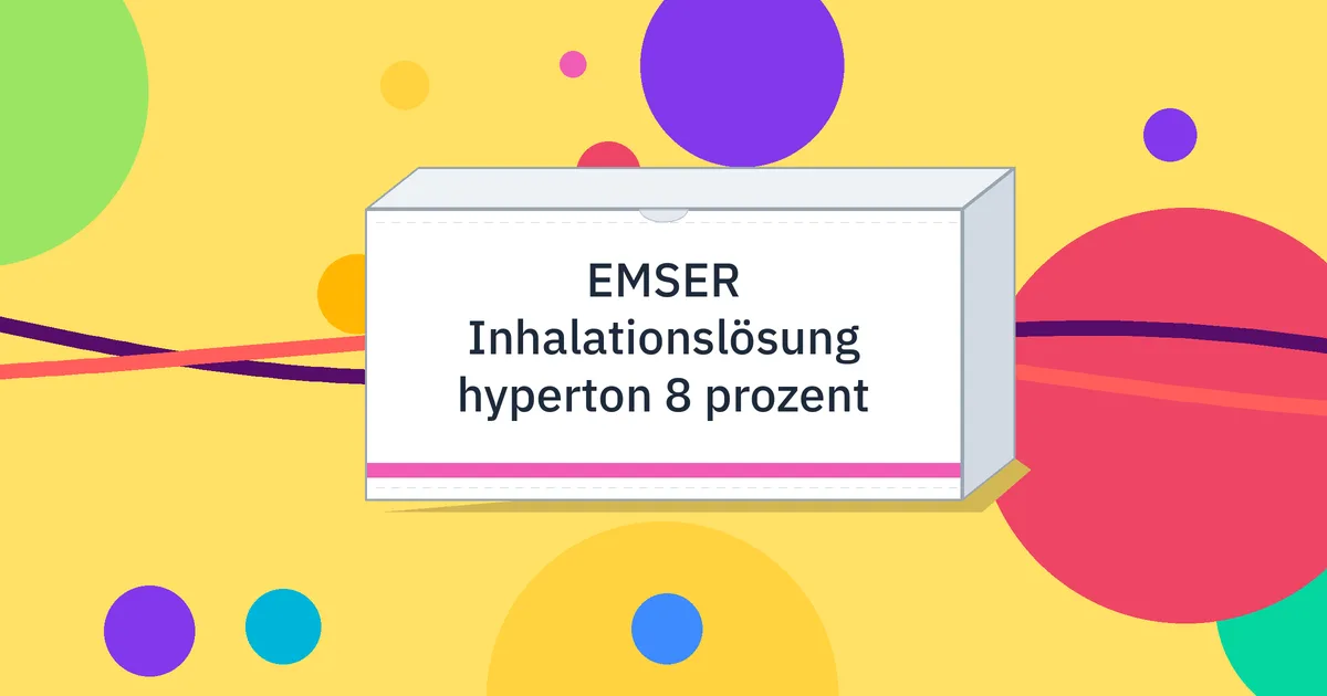 Symbolbild: Packung mit der Aufschrift EMSER Inhalationslösung hyperton 8 prozent (PZN 16851800) – Verfügbarkeit und Bezug in Apotheken in Frankfurt am Main