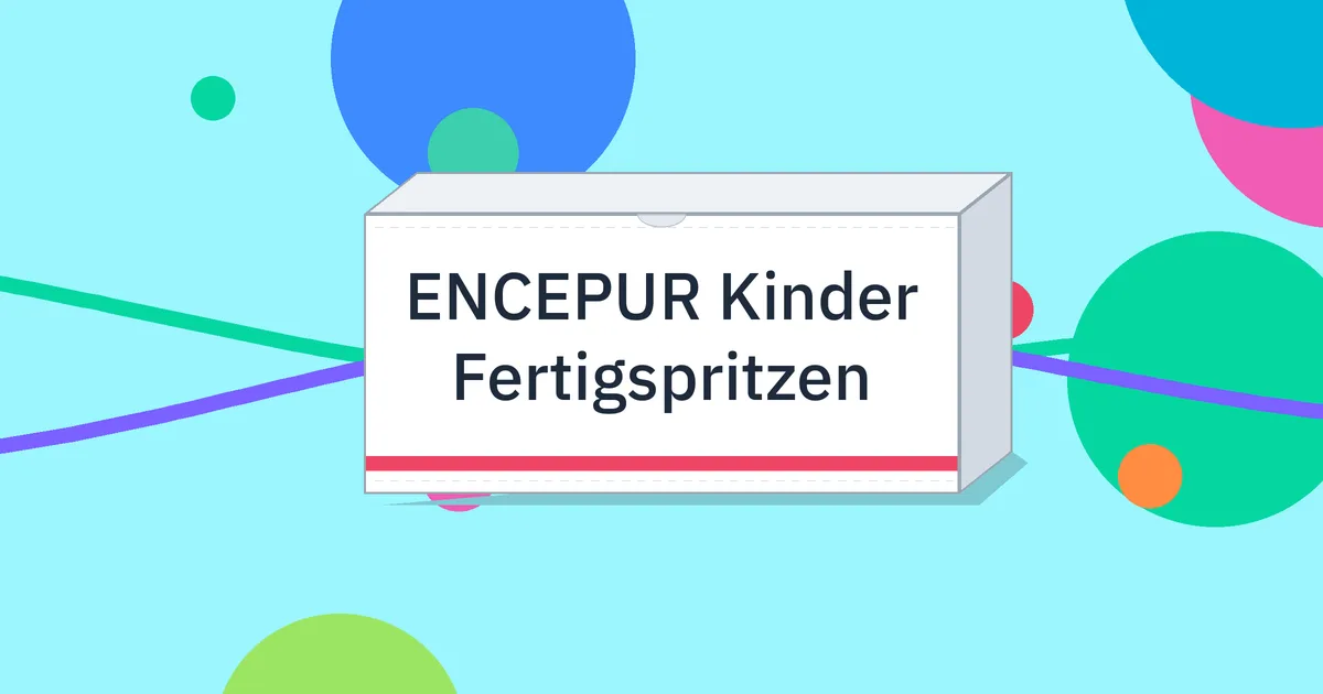 Symbolbild: Packung mit der Aufschrift ENCEPUR Kinder Fertigspritzen (PZN 19335602) – Verfügbarkeit und Bezug in Apotheken in Frankfurt am Main