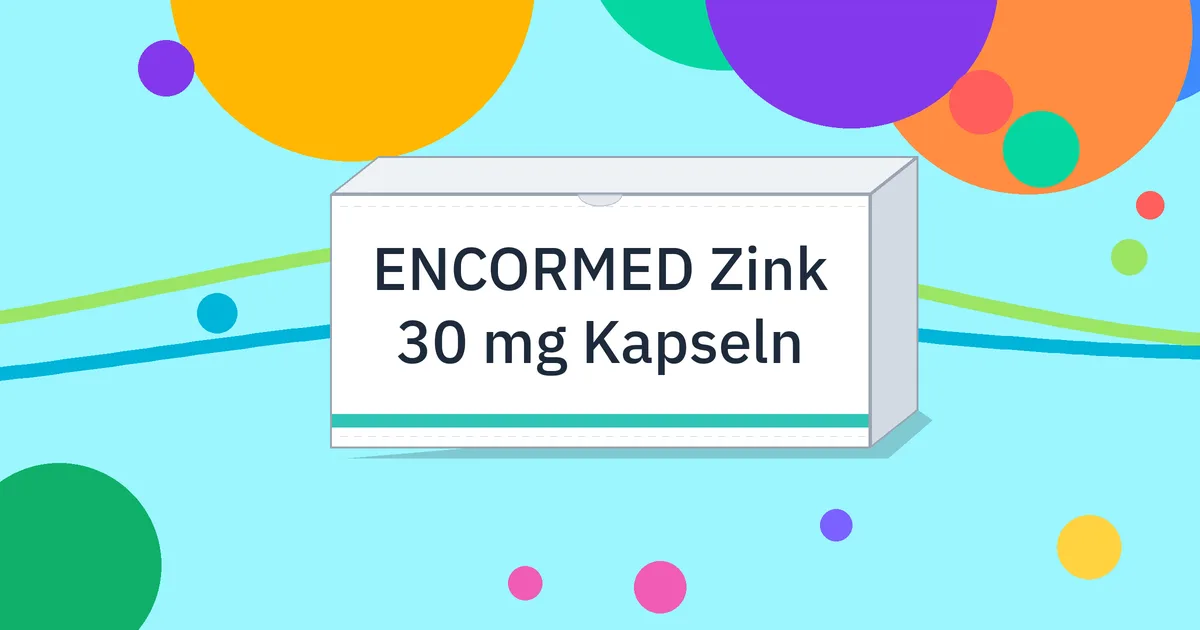 Symbolbild: Packung mit der Aufschrift ENCORMED Zink 30 mg Kapseln (PZN 11858335) – Verfügbarkeit und Bezug in Apotheken in Frankfurt am Main