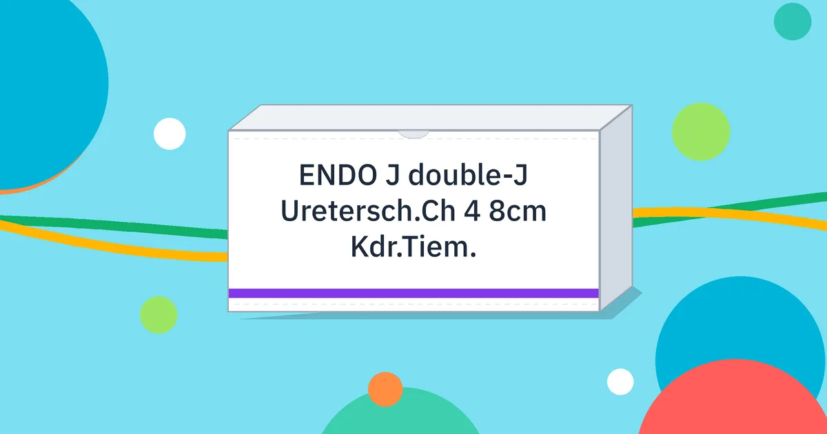 Symbolbild: Packung mit der Aufschrift ENDO J double-J Uretersch.Ch 4 8cm Kdr.Tiem. (PZN 00438386) – Verfügbarkeit und Bezug in Apotheken in Frankfurt am Main