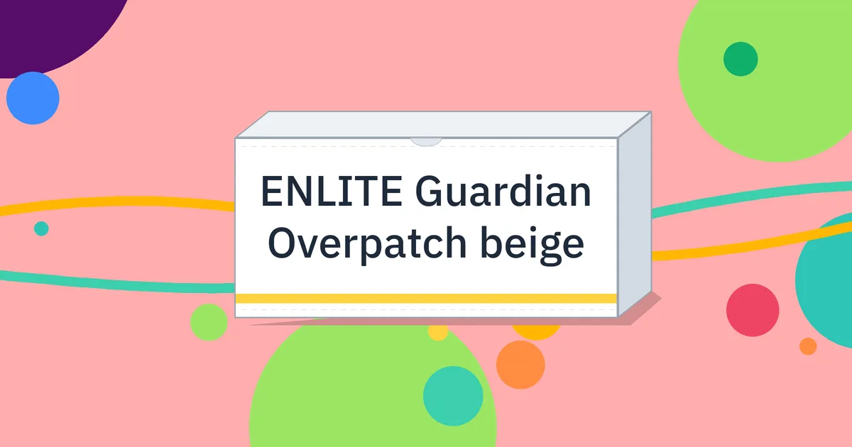 Symbolbild: Packung mit der Aufschrift ENLITE Guardian Overpatch beige (PZN 19863991) – Verfügbarkeit und Bezug in Apotheken in Frankfurt am Main