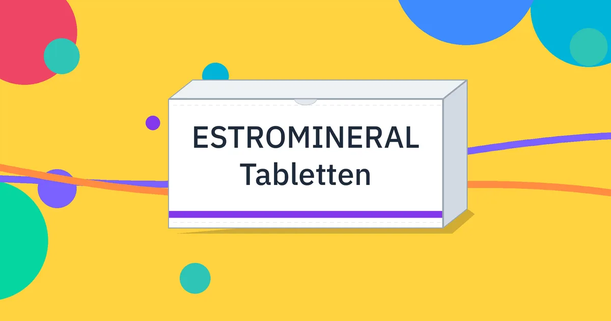 Symbolbild: Packung mit der Aufschrift ESTROMINERAL Tabletten (PZN 00769321) – Verfügbarkeit und Bezug in Apotheken in Frankfurt am Main