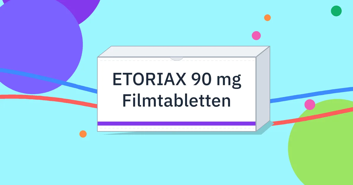 Symbolbild: Packung mit der Aufschrift ETORIAX 90 mg Filmtabletten (PZN 12653948) – Verfügbarkeit und Bezug in Apotheken in Frankfurt am Main