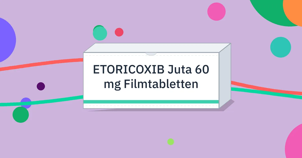 Symbolbild: Packung mit der Aufschrift ETORICOXIB Juta 60 mg Filmtabletten (PZN 18050010) – Verfügbarkeit und Bezug in Apotheken in Frankfurt am Main
