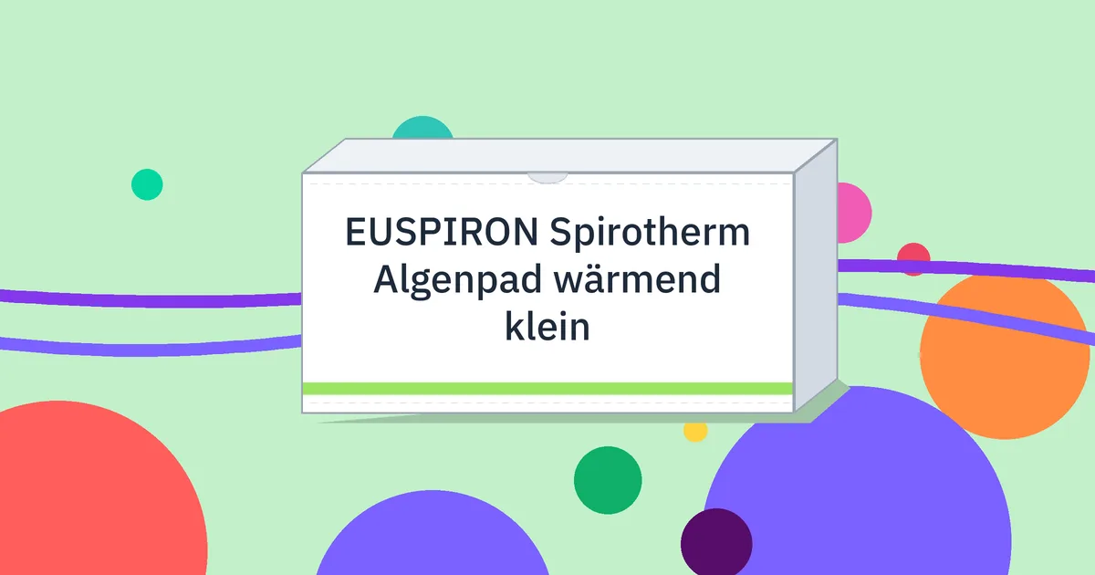 Symbolbild: Packung mit der Aufschrift EUSPIRON Spirotherm Algenpad wärmend klein (PZN 15782095) – Verfügbarkeit und Bezug in Apotheken in Frankfurt am Main