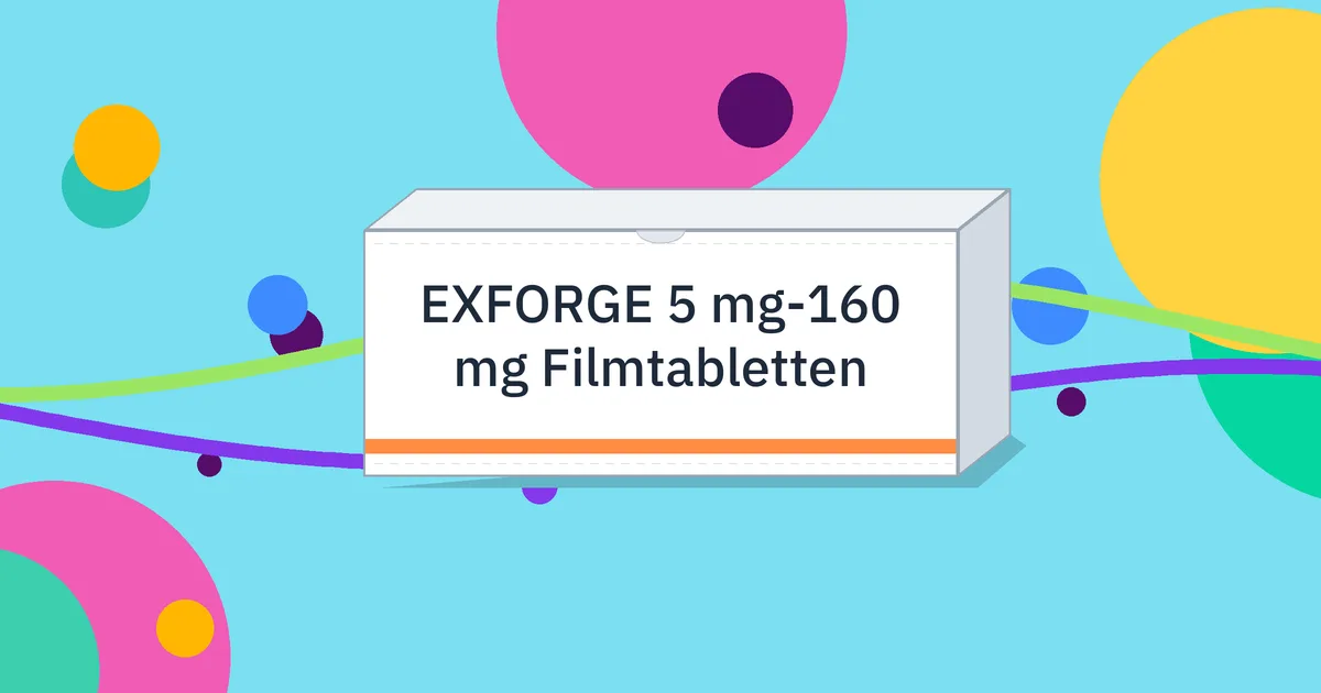 Symbolbild: Packung mit der Aufschrift EXFORGE 5 mg-160 mg Filmtabletten (PZN 06142652) – Verfügbarkeit und Bezug in Apotheken in Frankfurt am Main