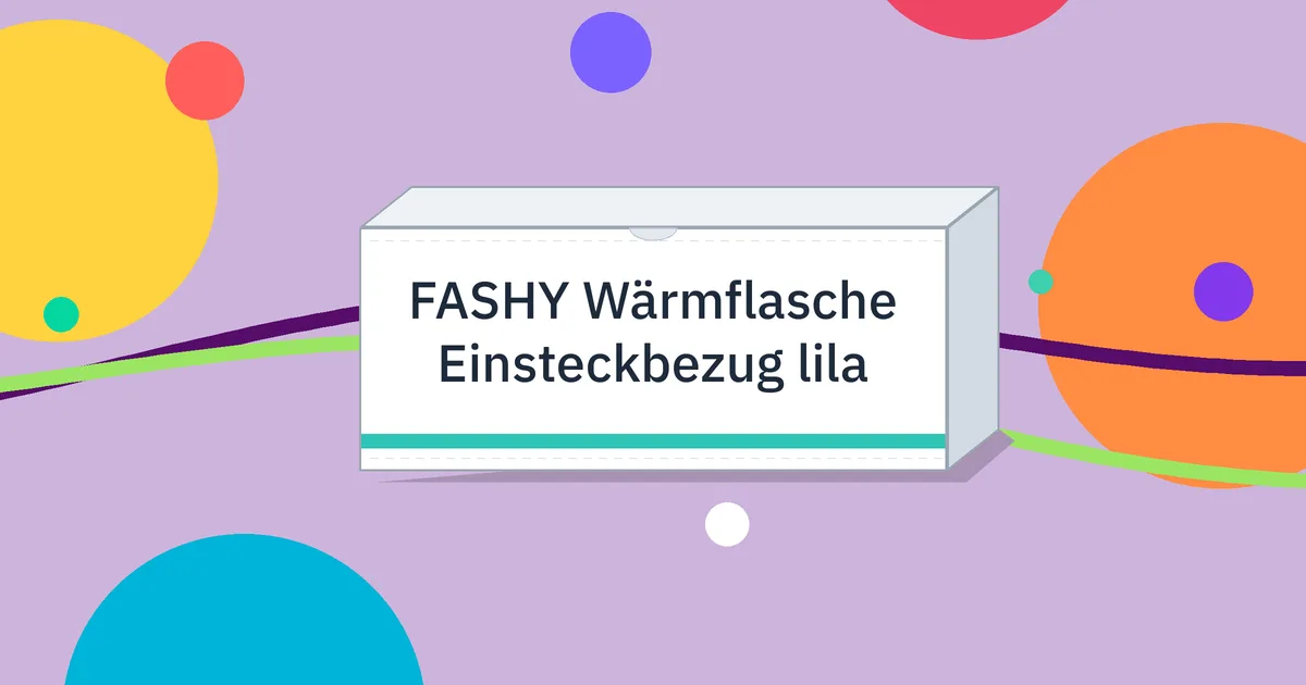 Symbolbild: Packung mit der Aufschrift FASHY Wärmflasche Einsteckbezug lila (PZN 10381115) – Verfügbarkeit und Bezug in Apotheken in Frankfurt am Main