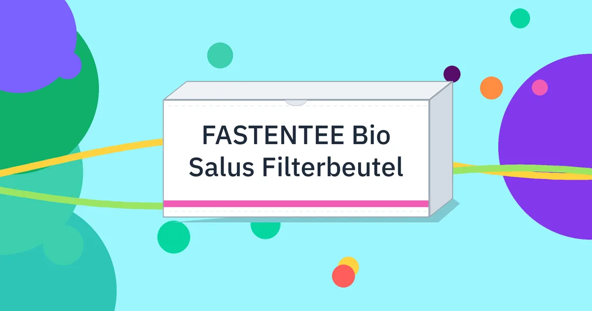Symbolbild: Packung mit der Aufschrift FASTENTEE Bio Salus Filterbeutel (PZN 02225447) – Verfügbarkeit und Bezug in Apotheken in Frankfurt am Main