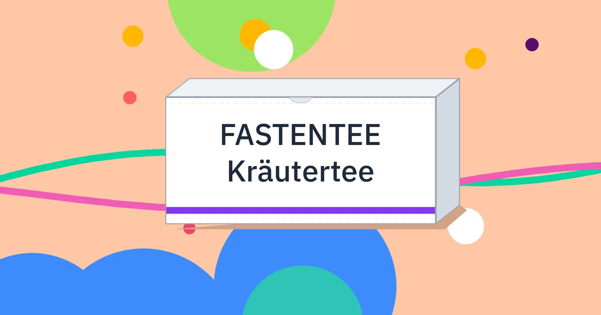 Symbolbild: Packung mit der Aufschrift FASTENTEE Kräutertee (PZN 08464839) – Verfügbarkeit und Bezug in Apotheken in Frankfurt am Main