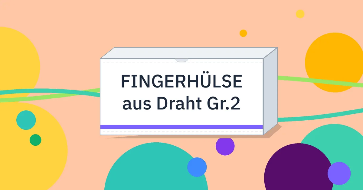 Symbolbild: Packung mit der Aufschrift FINGERHÜLSE aus Draht Gr.2 (PZN 07005360) – Verfügbarkeit und Bezug in Apotheken in Frankfurt am Main