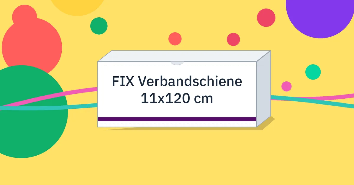Symbolbild: Packung mit der Aufschrift FIX Verbandschiene 11x120 cm (PZN 06995403) – Verfügbarkeit und Bezug in Apotheken in Frankfurt am Main