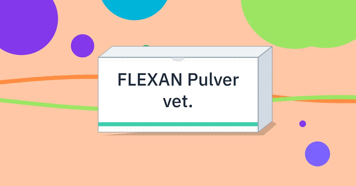 Symbolbild: Packung mit der Aufschrift FLEXAN Pulver vet. (PZN 12359976) – Verfügbarkeit und Bezug in Apotheken in Frankfurt am Main