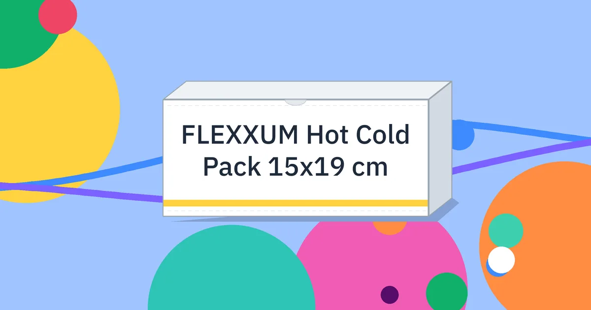Symbolbild: Packung mit der Aufschrift FLEXXUM Hot Cold Pack 15x19 cm (PZN 04342045) – Verfügbarkeit und Bezug in Apotheken in Frankfurt am Main