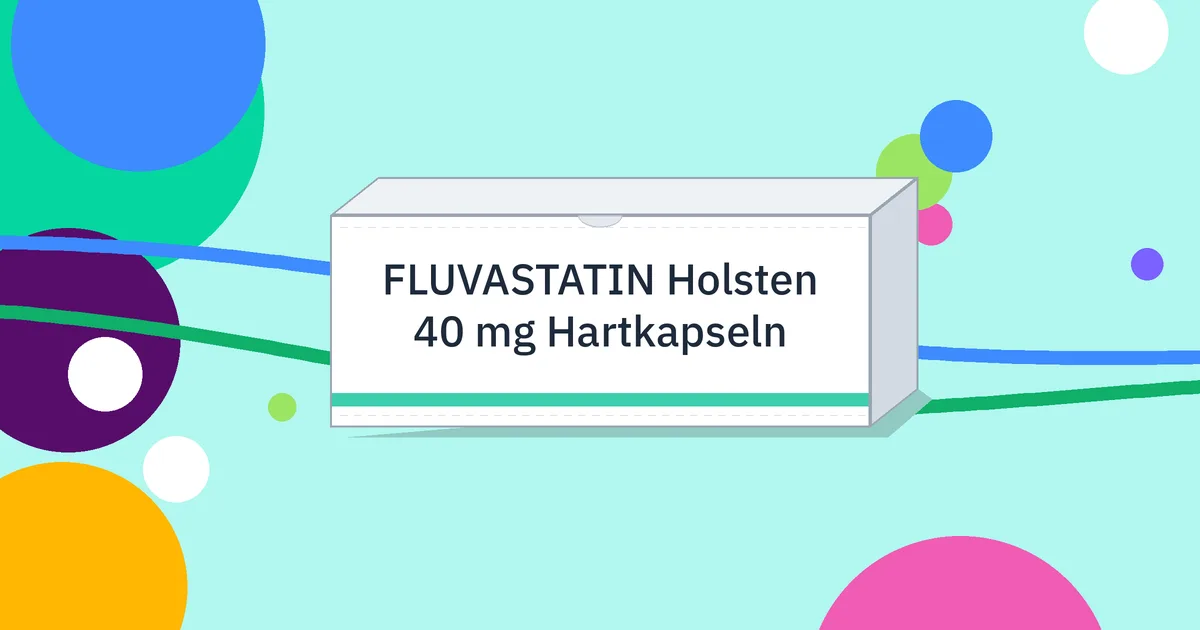 Symbolbild: Packung mit der Aufschrift FLUVASTATIN Holsten 40 mg Hartkapseln (PZN 16231693) – Verfügbarkeit und Bezug in Apotheken in Frankfurt am Main