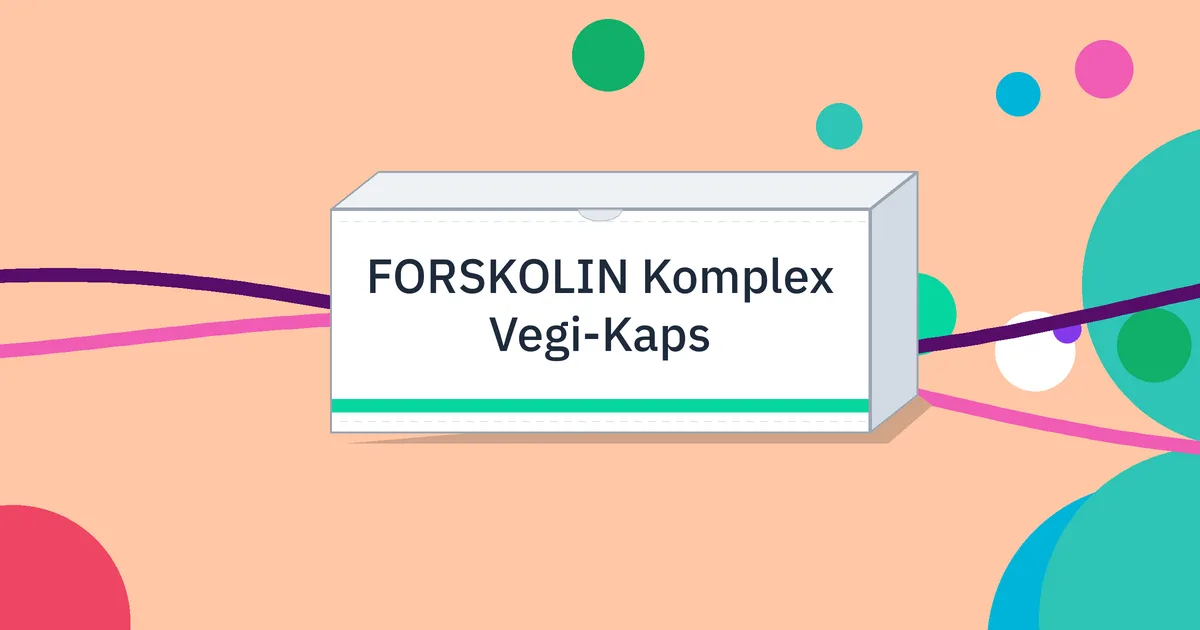 Symbolbild: Packung mit der Aufschrift FORSKOLIN Komplex Vegi-Kaps (PZN 13982890) – Verfügbarkeit und Bezug in Apotheken in Frankfurt am Main