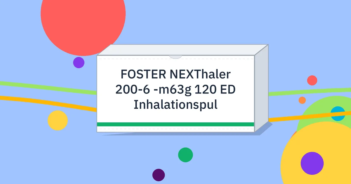Symbolbild: Packung mit der Aufschrift FOSTER NEXThaler 200-6 -m63g 120 ED Inhalationspul (PZN 20596650) – Verfügbarkeit und Bezug in Apotheken in Frankfurt am Main