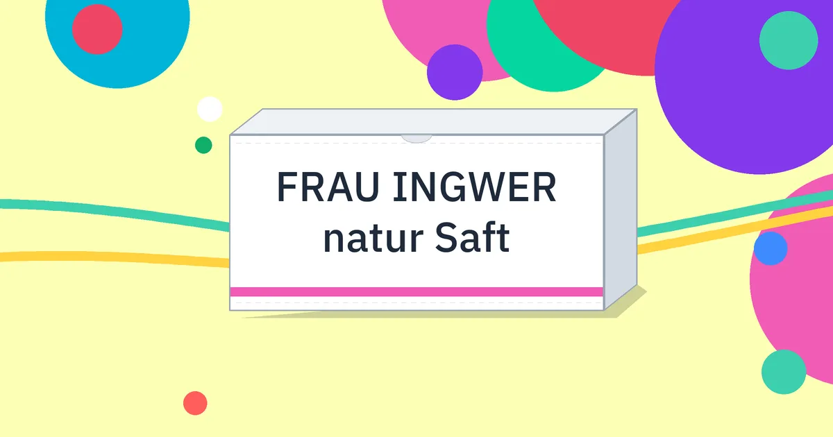 Symbolbild: Packung mit der Aufschrift FRAU INGWER natur Saft (PZN 18718471) – Verfügbarkeit und Bezug in Apotheken in Frankfurt am Main