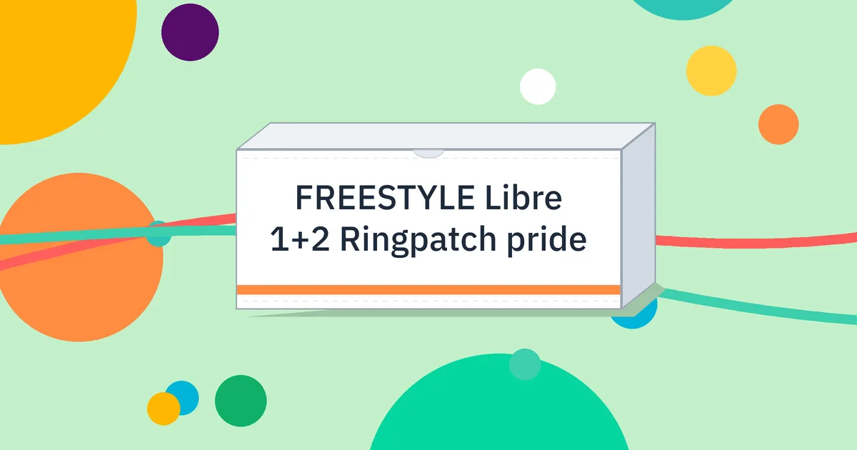 Symbolbild: Packung mit der Aufschrift FREESTYLE Libre 1+2 Ringpatch pride (PZN 19866699) – Verfügbarkeit und Bezug in Apotheken in Frankfurt am Main