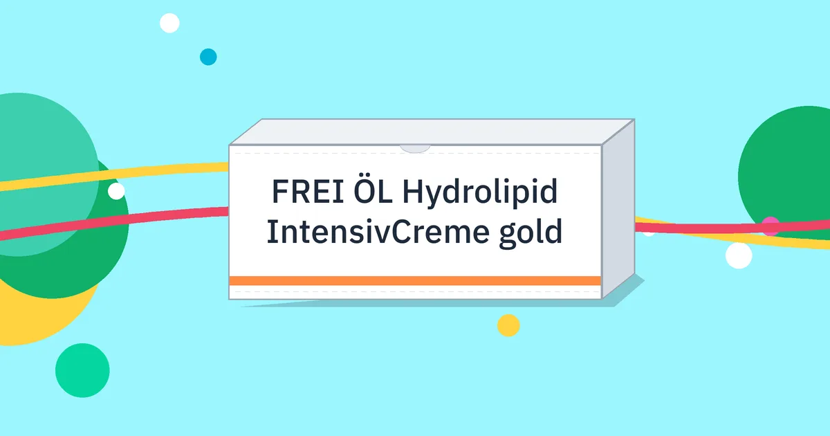 Symbolbild: Packung mit der Aufschrift FREI ÖL Hydrolipid IntensivCreme gold (PZN 16893968) – Verfügbarkeit und Bezug in Apotheken in Frankfurt am Main
