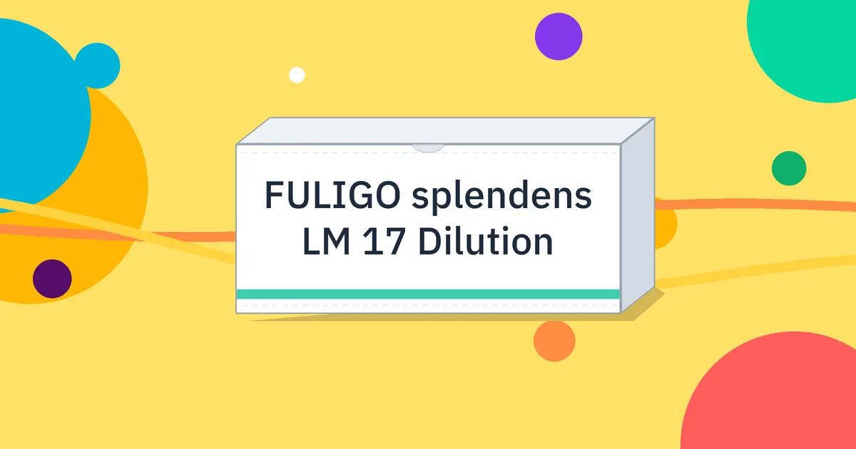 Symbolbild: Packung mit der Aufschrift FULIGO splendens LM 17 Dilution (PZN 13493464) – Verfügbarkeit und Bezug in Apotheken in Frankfurt am Main