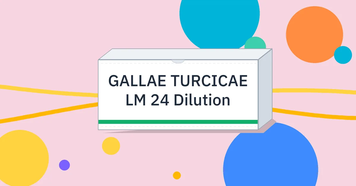 Symbolbild: Packung mit der Aufschrift GALLAE TURCICAE LM 24 Dilution (PZN 13498183) – Verfügbarkeit und Bezug in Apotheken in Frankfurt am Main