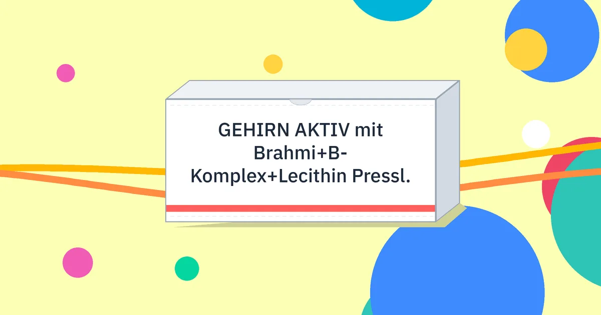 Symbolbild: Packung mit der Aufschrift GEHIRN AKTIV mit Brahmi+B-Komplex+Lecithin Pressl. (PZN 16792888) – Verfügbarkeit und Bezug in Apotheken in Frankfurt am Main