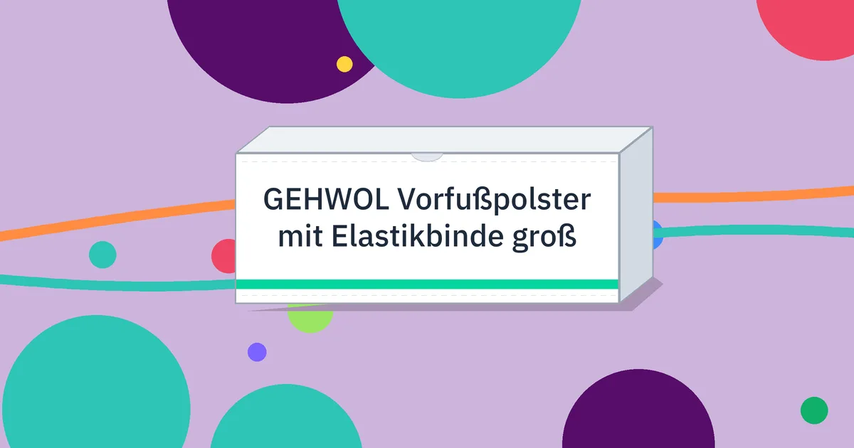 Symbolbild: Packung mit der Aufschrift GEHWOL Vorfußpolster mit Elastikbinde groß (PZN 14129200) – Verfügbarkeit und Bezug in Apotheken in Frankfurt am Main