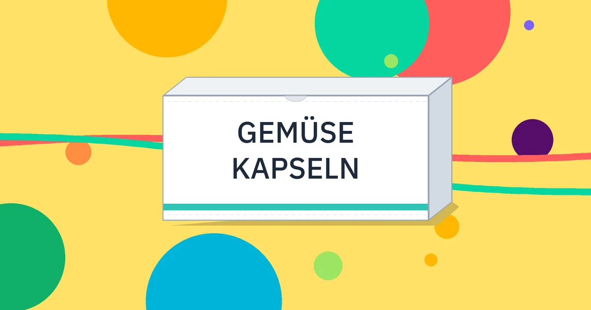 Symbolbild: Packung mit der Aufschrift GEMÜSE KAPSELN (PZN 05382874) – Verfügbarkeit und Bezug in Apotheken in Frankfurt am Main