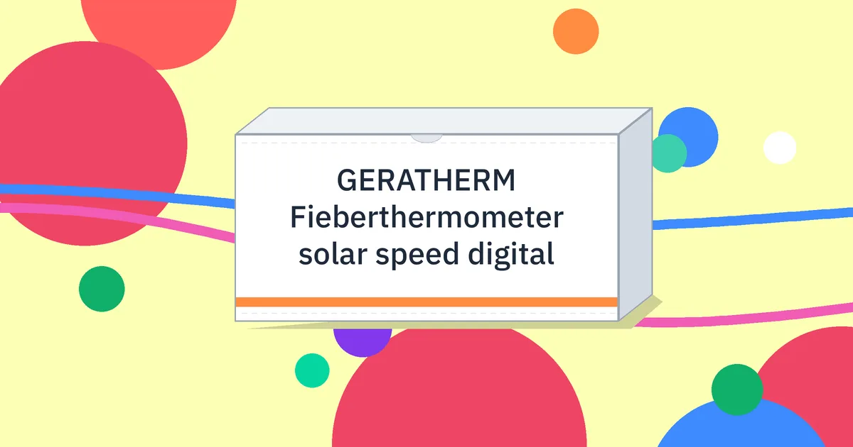 Symbolbild: Packung mit der Aufschrift GERATHERM Fieberthermometer solar speed digital (PZN 09190025) – Verfügbarkeit und Bezug in Apotheken in Frankfurt am Main