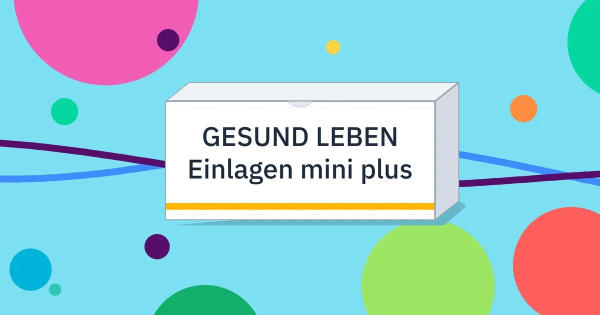 Symbolbild: Packung mit der Aufschrift GESUND LEBEN Einlagen mini plus (PZN 13342972) – Verfügbarkeit und Bezug in Apotheken in Frankfurt am Main