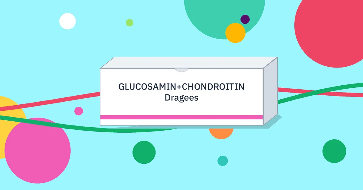 Symbolbild: Packung mit der Aufschrift GLUCOSAMIN+CHONDROITIN Dragees (PZN 19202580) – Verfügbarkeit und Bezug in Apotheken in Frankfurt am Main