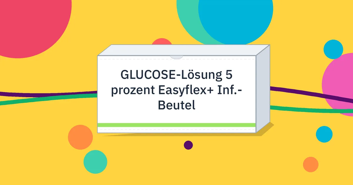 Symbolbild: Packung mit der Aufschrift GLUCOSE-Lösung 5 prozent Easyflex+ Inf.-Beutel (PZN 15377839) – Verfügbarkeit und Bezug in Apotheken in Frankfurt am Main