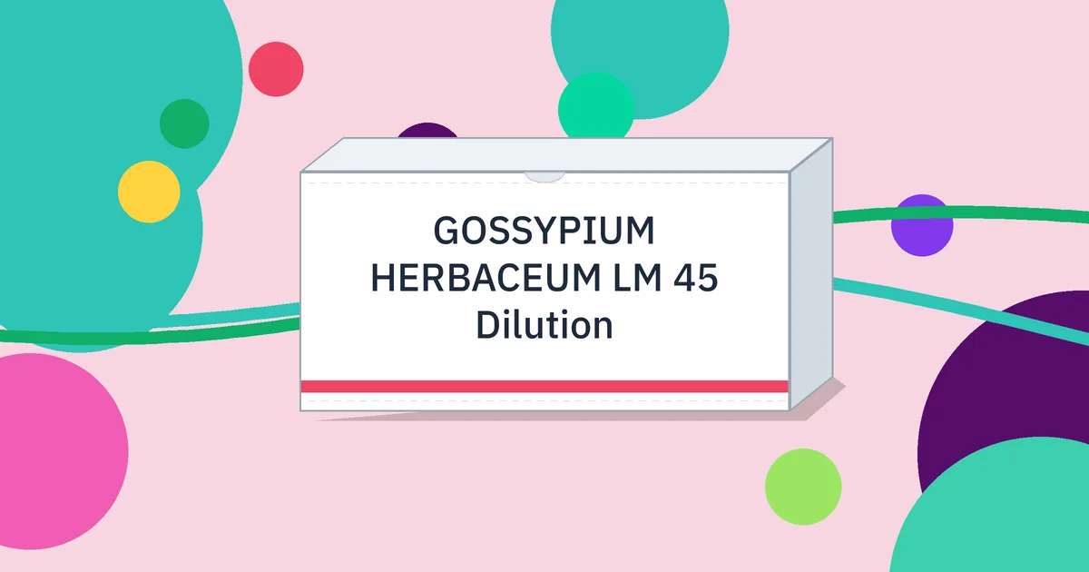 Symbolbild: Packung mit der Aufschrift GOSSYPIUM HERBACEUM LM 45 Dilution (PZN 13545824) – Verfügbarkeit und Bezug in Apotheken in Frankfurt am Main