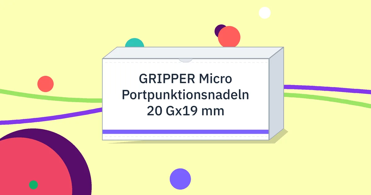 Symbolbild: Packung mit der Aufschrift GRIPPER Micro Portpunktionsnadeln 20 Gx19 mm (PZN 11580609) – Verfügbarkeit und Bezug in Apotheken in Frankfurt am Main