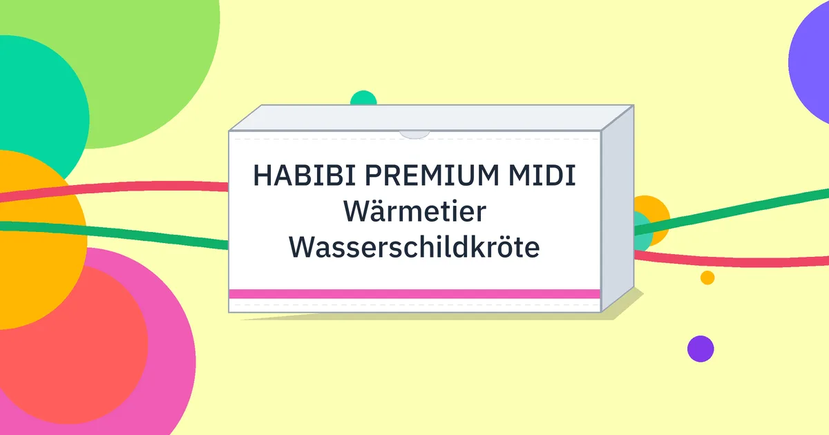 Symbolbild: Packung mit der Aufschrift HABIBI PREMIUM MIDI Wärmetier Wasserschildkröte (PZN 20044689) – Verfügbarkeit und Bezug in Apotheken in Frankfurt am Main
