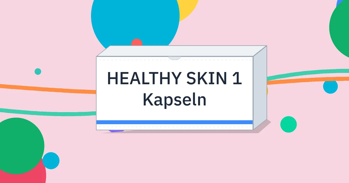 Symbolbild: Packung mit der Aufschrift HEALTHY SKIN 1 Kapseln (PZN 17528018) – Verfügbarkeit und Bezug in Apotheken in Frankfurt am Main