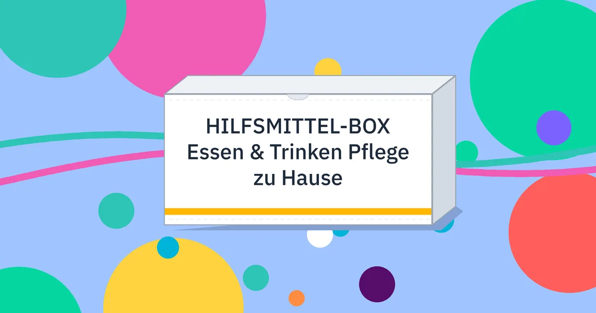Symbolbild: Packung mit der Aufschrift HILFSMITTEL-BOX Essen & Trinken Pflege zu Hause (PZN 15385164) – Verfügbarkeit und Bezug in Apotheken in Frankfurt am Main