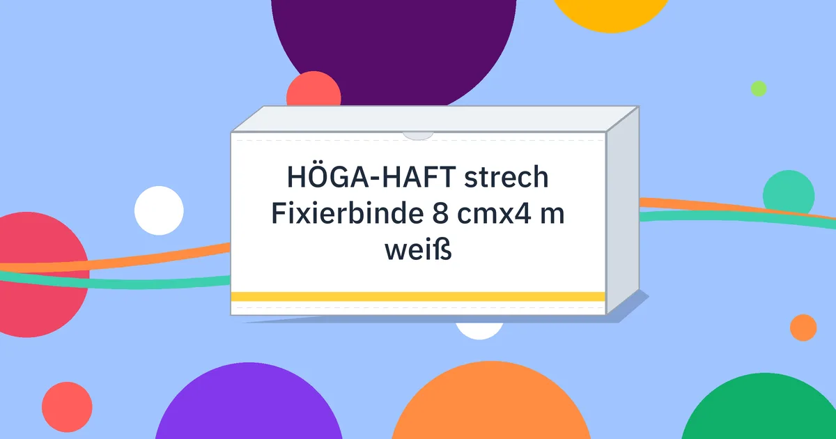 Symbolbild: Packung mit der Aufschrift HÖGA-HAFT strech Fixierbinde 8 cmx4 m weiß (PZN 20032290) – Verfügbarkeit und Bezug in Apotheken in Frankfurt am Main
