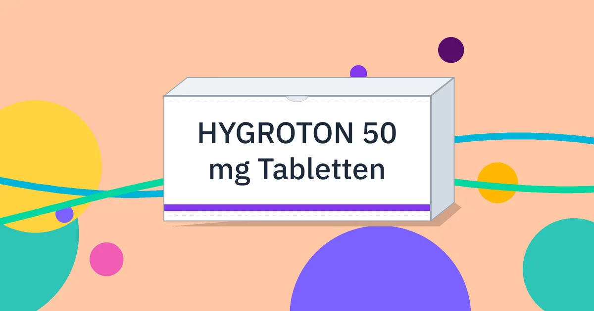 Symbolbild: Packung mit der Aufschrift HYGROTON 50 mg Tabletten (PZN 16820567) – Verfügbarkeit und Bezug in Apotheken in Frankfurt am Main