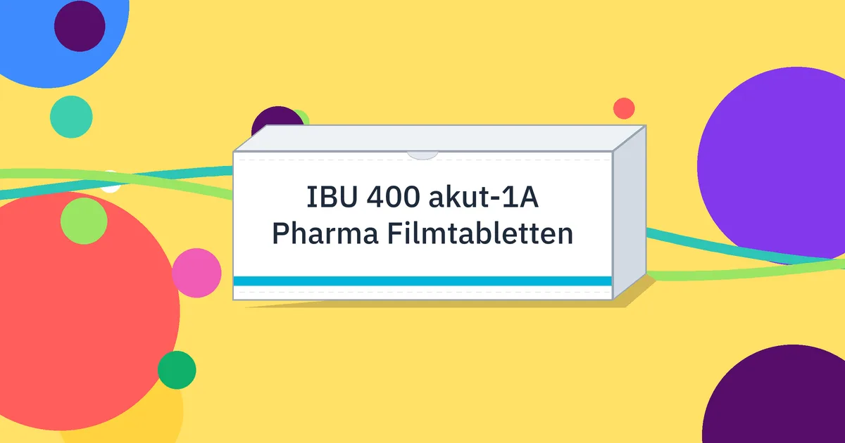 Symbolbild: Packung mit der Aufschrift IBU 400 akut-1A Pharma Filmtabletten (PZN 07754334) – Verfügbarkeit und Bezug in Apotheken in Frankfurt am Main