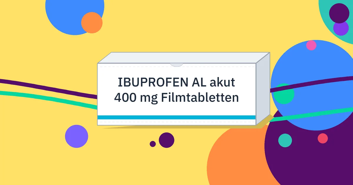 Symbolbild: Packung mit der Aufschrift IBUPROFEN AL akut 400 mg Filmtabletten (PZN 16894666) – Verfügbarkeit und Bezug in Apotheken in Frankfurt am Main
