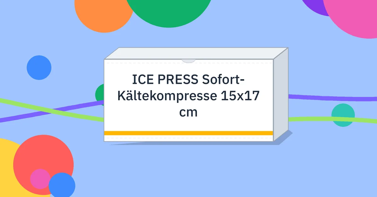 Symbolbild: Packung mit der Aufschrift ICE PRESS Sofort-Kältekompresse 15x17 cm (PZN 20701443) – Verfügbarkeit und Bezug in Apotheken in Frankfurt am Main