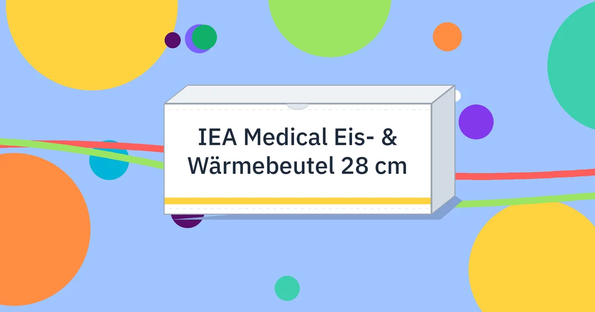 Symbolbild: Packung mit der Aufschrift IEA Medical Eis- & Wärmebeutel 28 cm (PZN 18785668) – Verfügbarkeit und Bezug in Apotheken in Frankfurt am Main