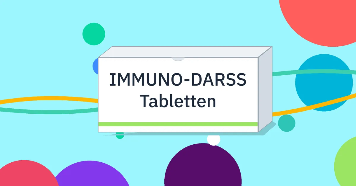 Symbolbild: Packung mit der Aufschrift IMMUNO-DARSS Tabletten (PZN 08489288) – Verfügbarkeit und Bezug in Apotheken in Frankfurt am Main