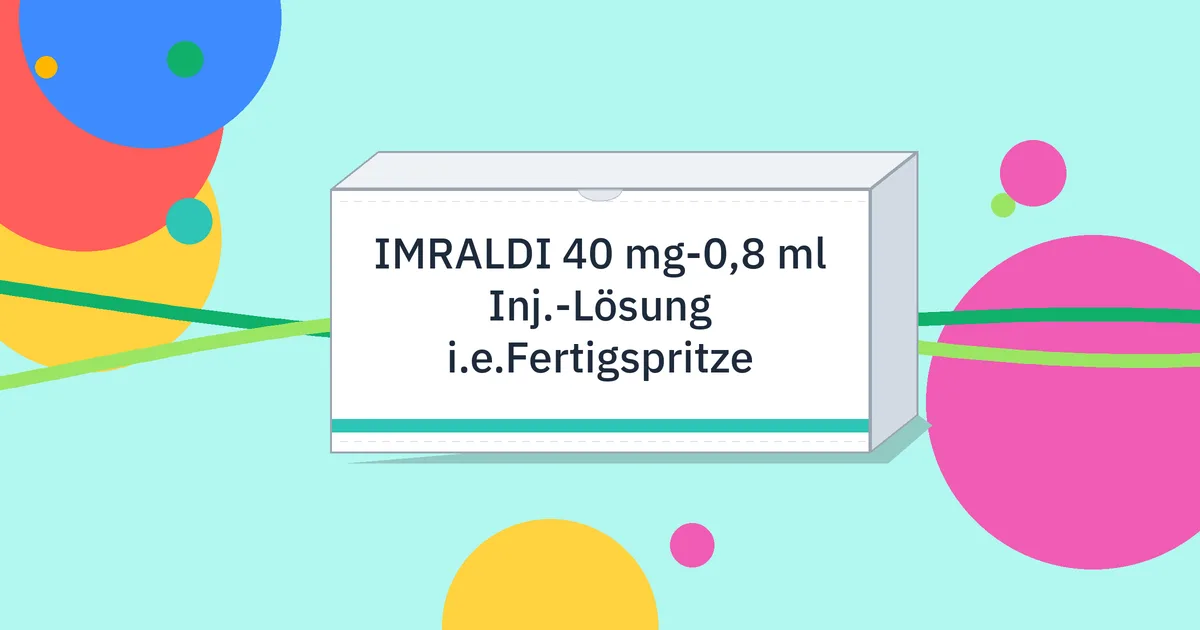 Symbolbild: Packung mit der Aufschrift IMRALDI 40 mg-0,8 ml Inj.-Lösung i.e.Fertigspritze (PZN 17586234) – Verfügbarkeit und Bezug in Apotheken in Frankfurt am Main
