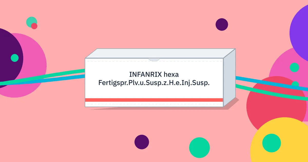 Symbolbild: Packung mit der Aufschrift INFANRIX hexa Fertigspr.Plv.u.Susp.z.H.e.Inj.Susp. (PZN 03297199) – Verfügbarkeit und Bezug in Apotheken in Frankfurt am Main