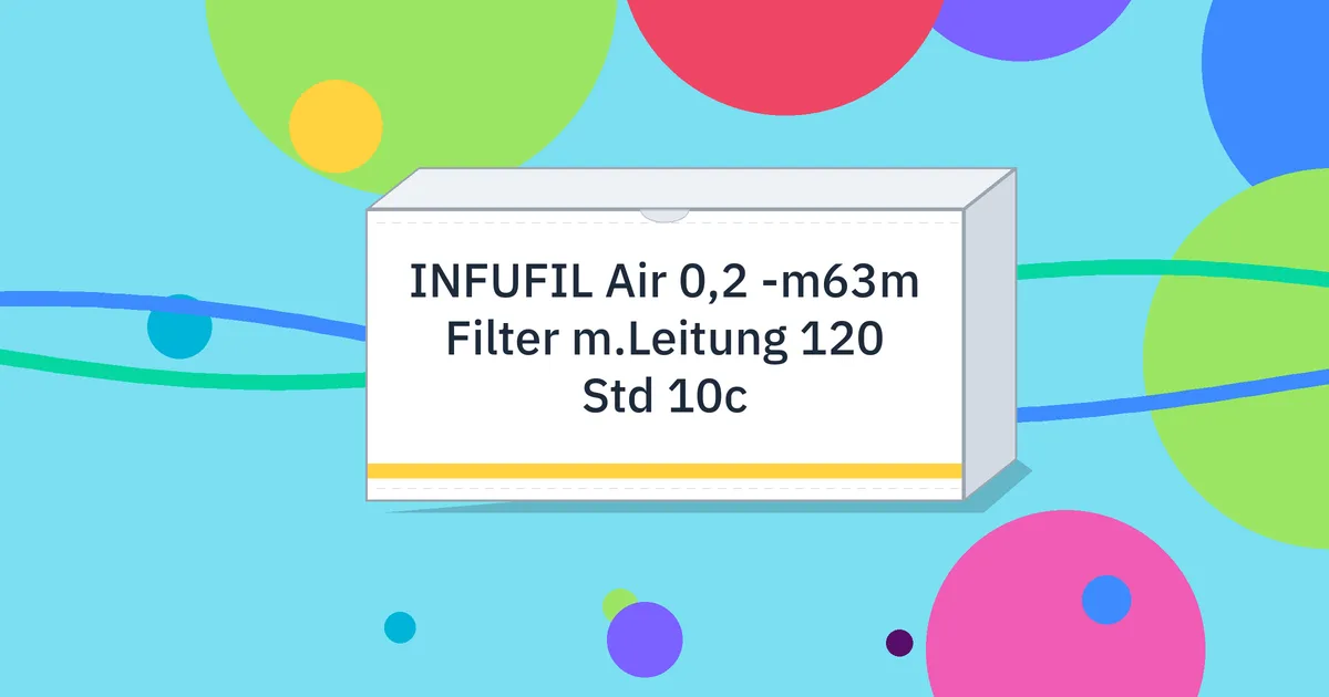 Symbolbild: Packung mit der Aufschrift INFUFIL Air 0,2 -m63m Filter m.Leitung 120 Std 10c (PZN 18893174) – Verfügbarkeit und Bezug in Apotheken in Frankfurt am Main