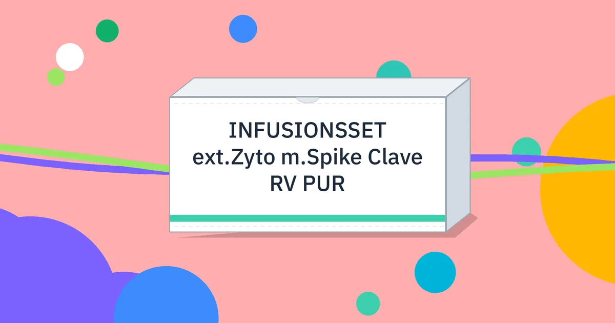 Symbolbild: Packung mit der Aufschrift INFUSIONSSET ext.Zyto m.Spike Clave RV PUR (PZN 06143137) – Verfügbarkeit und Bezug in Apotheken in Frankfurt am Main