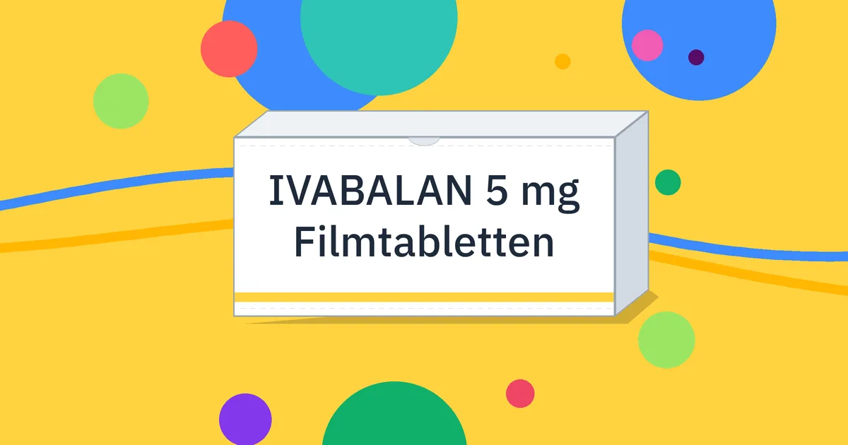 Symbolbild: Packung mit der Aufschrift IVABALAN 5 mg Filmtabletten (PZN 14041095) – Verfügbarkeit und Bezug in Apotheken in Frankfurt am Main